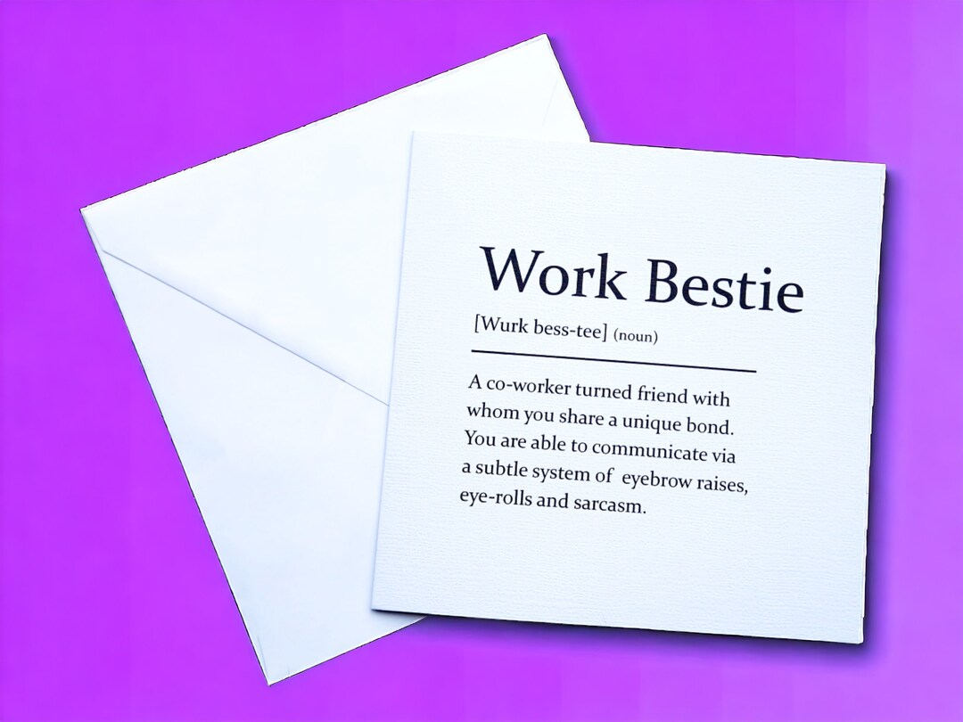 Work Bestie Definition Card: Sarcastic Friend Card - Etsy