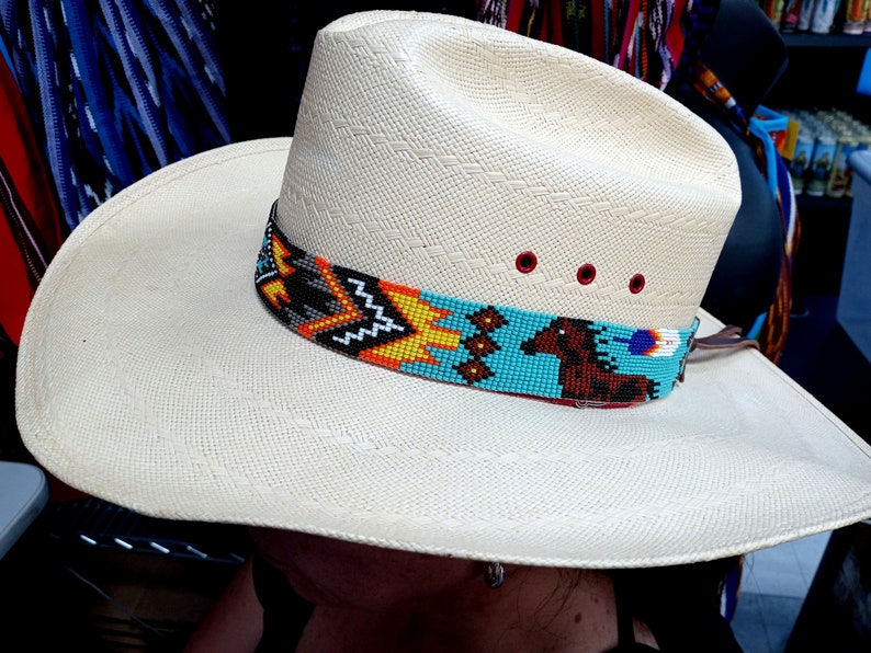 Cowboy Cowgirl Adjustable Beaded Hat Band Handmade Western - Etsy