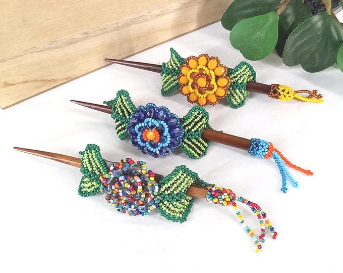 Hand Made Beaded Barrette, Beaded Hair Barrettes, Indigenous Beaded ...