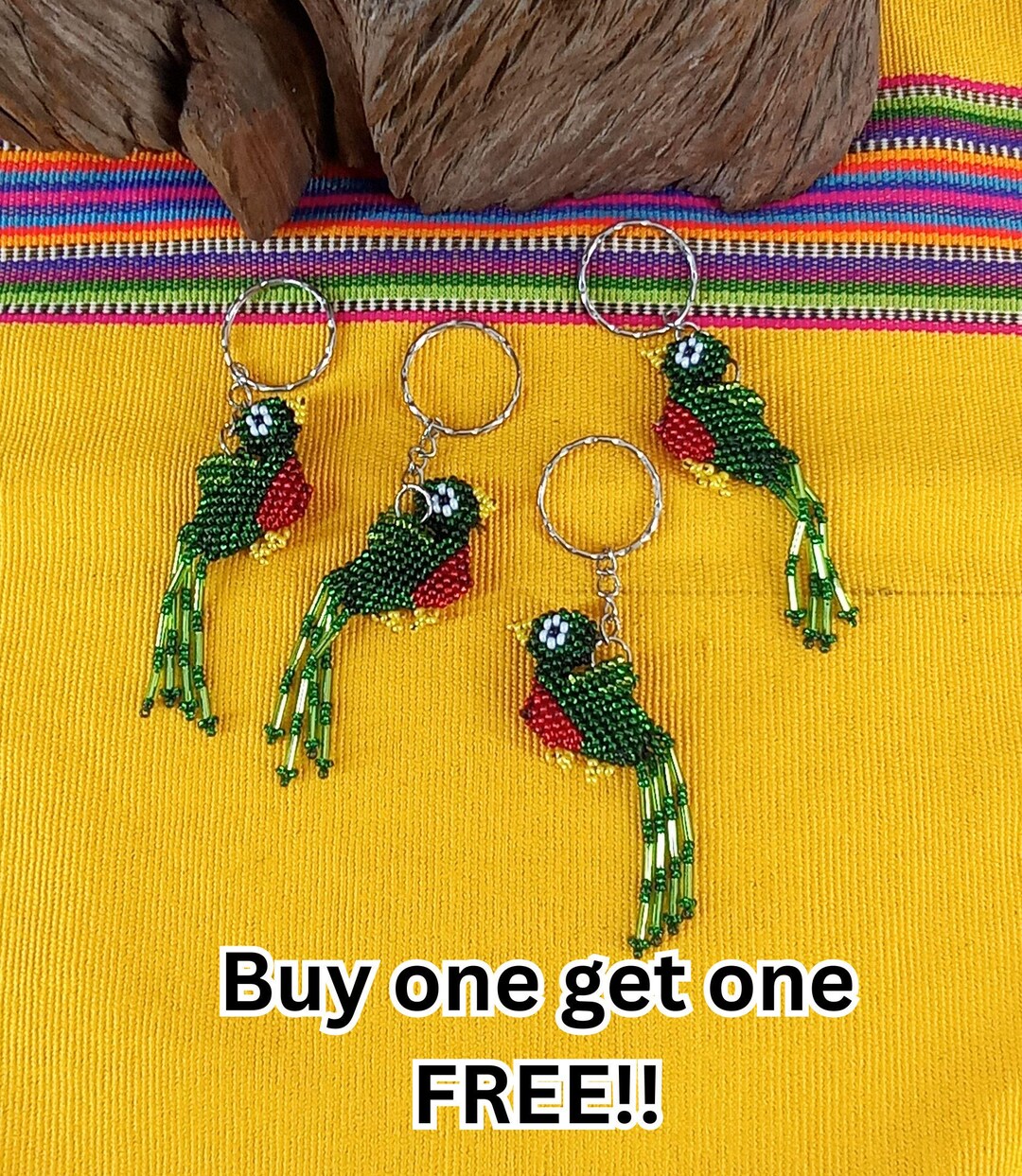 Guatemala Guatemalan Souvenir Hand Beaded Quetzal Keychain Llavero ...
