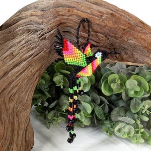 Guatemala Hand Beaded Hummingbird Souvenir Colibri Multicolor Ornament ...
