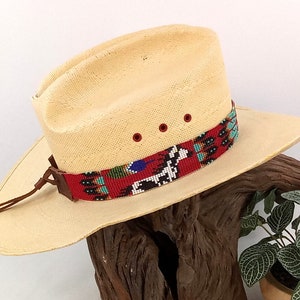 Cowboy Cowgirl Adjustable Beaded Hat Band Handmade Western Band ...