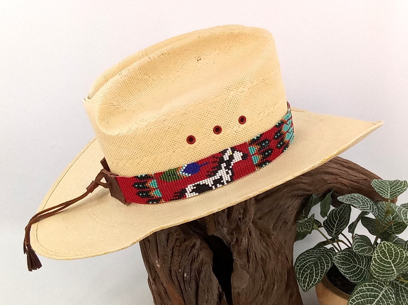 Cowboy Cowgirl Adjustable Beaded Hat Band Handmade Western Band ...