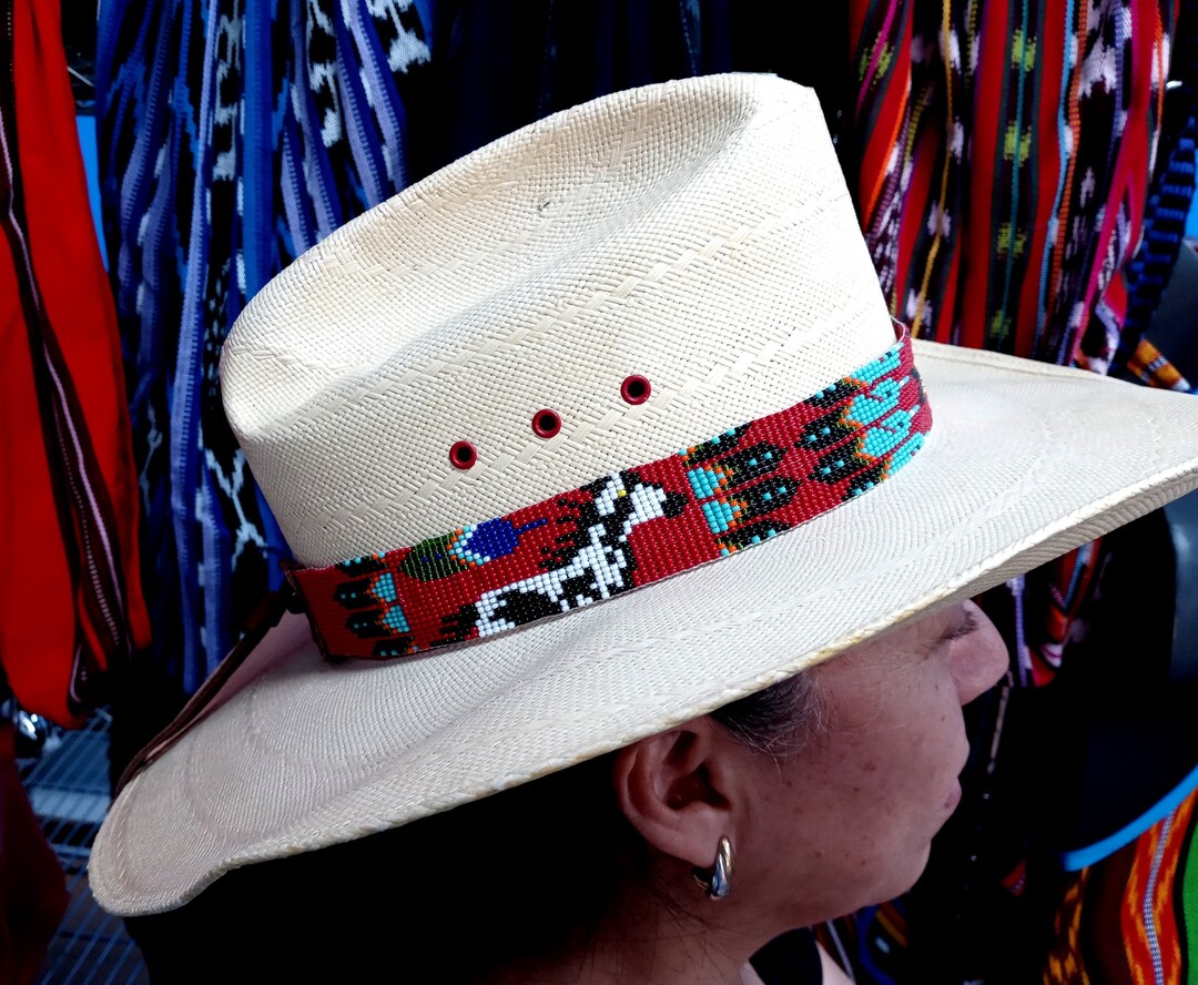 Cowboy Cowgirl Adjustable Beaded Hat Band Handmade Western Band ...