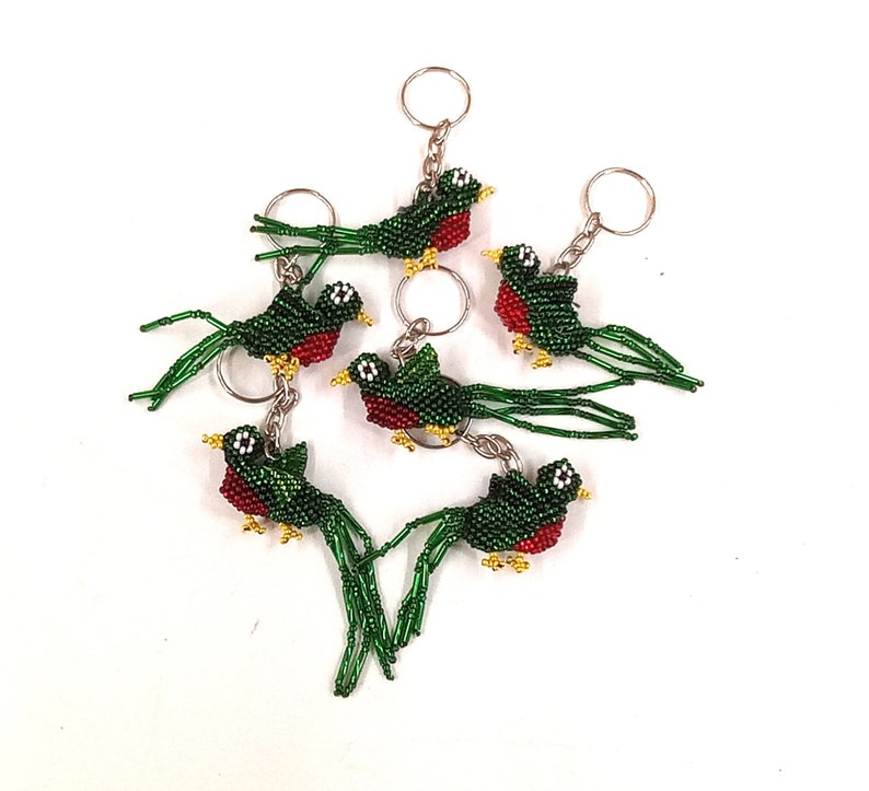 Guatemala Guatemalan Souvenir Hand Beaded Quetzal Keychain | Etsy