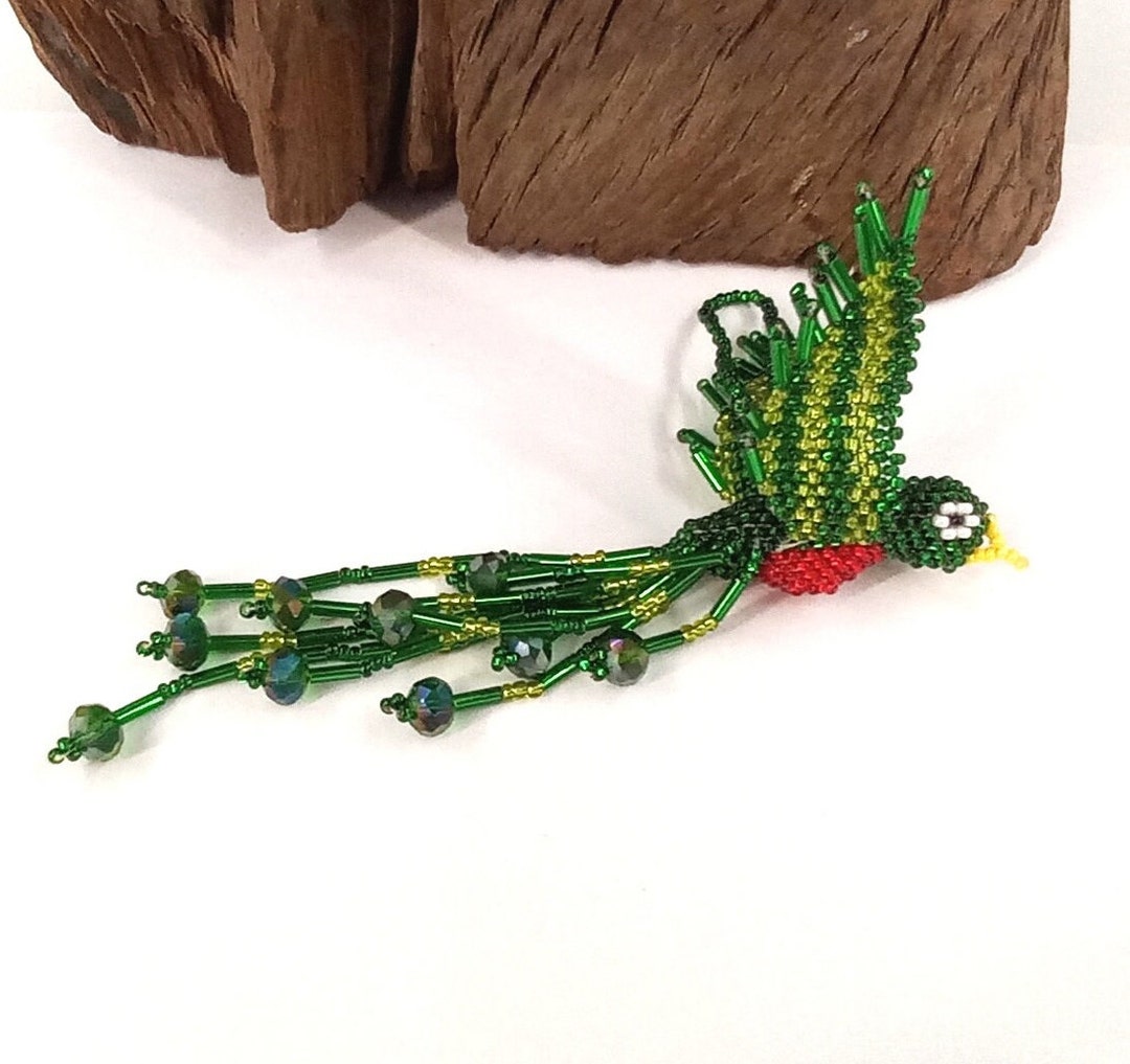 Guatemala Guatemalan Souvenir Hand Beaded Quetzal Bird Ornament - Etsy