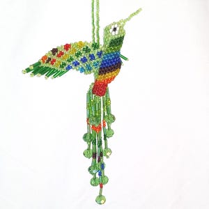 Guatemala Hand Beaded Hummingbird Souvenir Colibri Multicolor Ornament ...