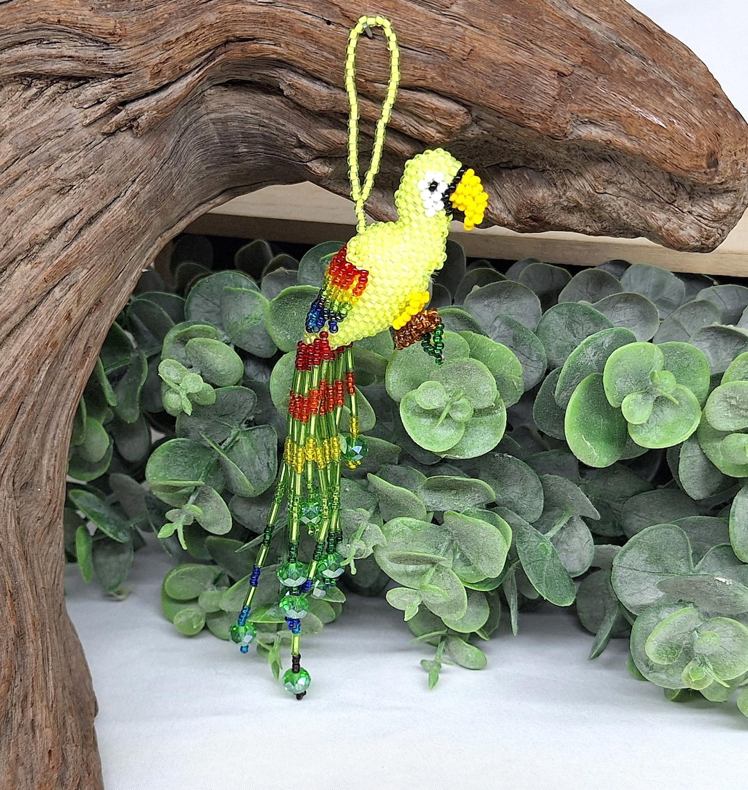 Handmade Beaded Parrot Ornament: Guatemalan Souvenir Keychain - Etsy