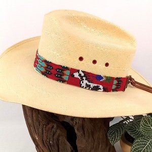 Cowboy Cowgirl Adjustable Beaded Hat Band Handmade Western Band ...