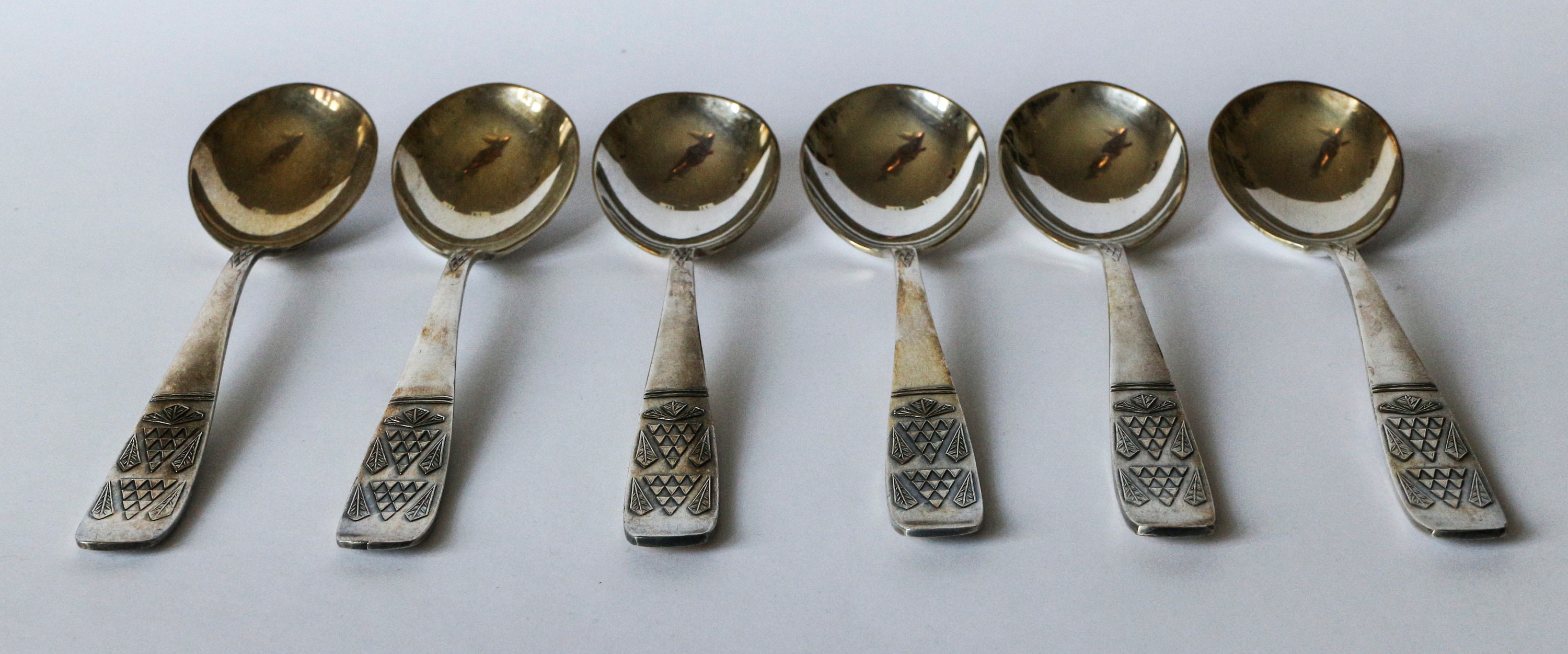 Set of 6 vintage Russian spoons Geometric Art Deco design | Etsy