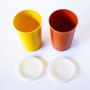 Original Vintage Tupperware From 70s 80s - 2x Drinking Mug With Lid ...