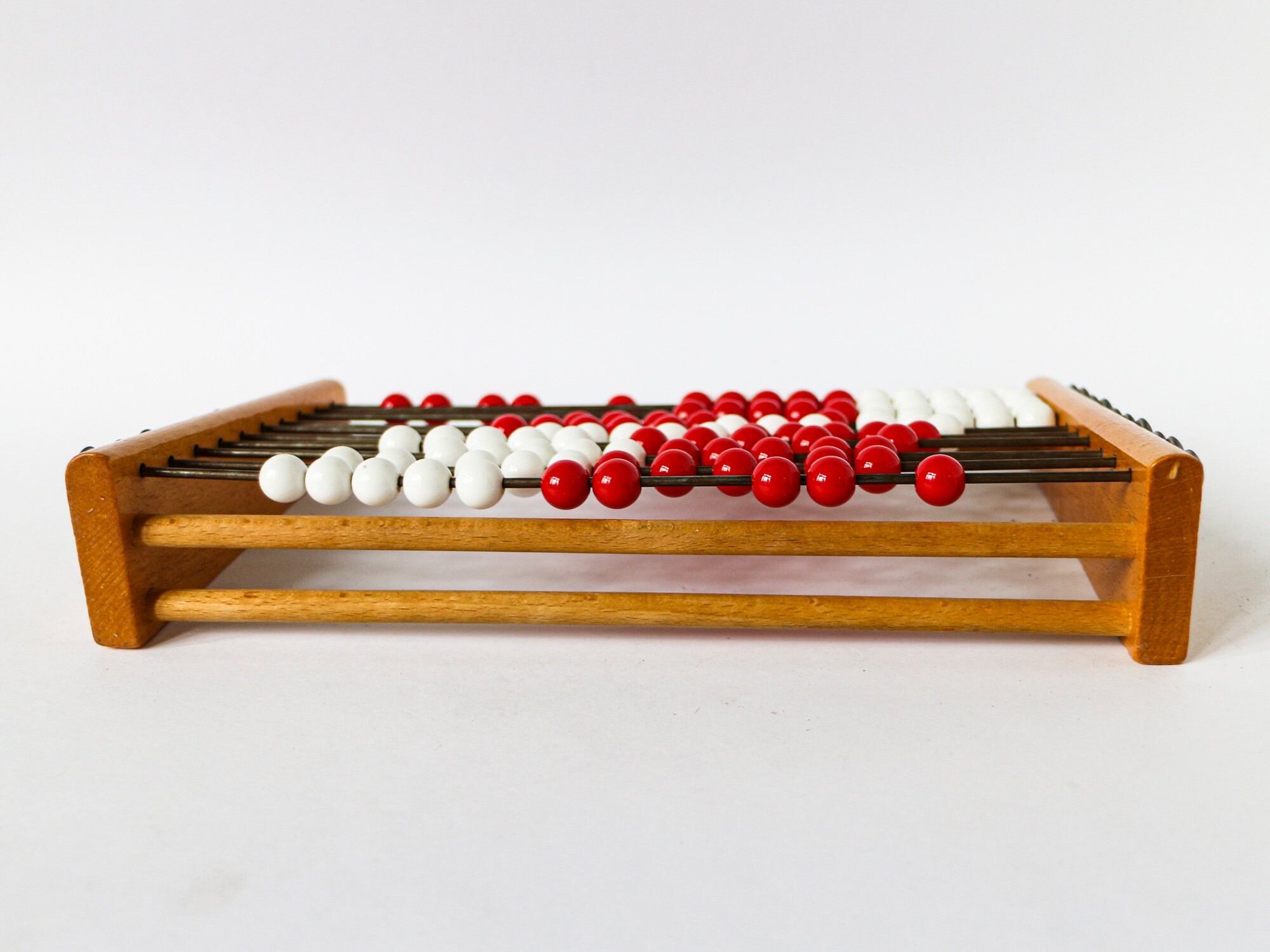 Vintage Abacus Adding Machine Red and White Beds on Rows for Learning ...