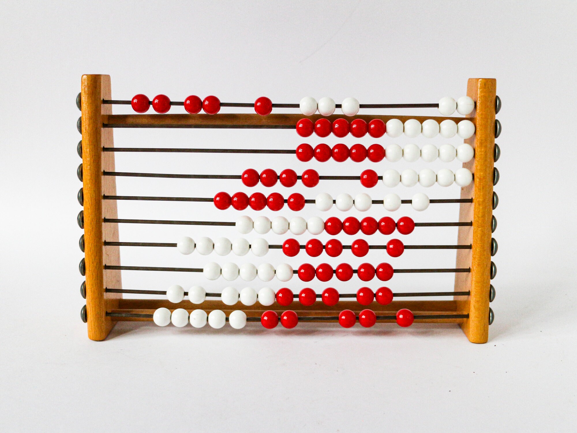 Vintage Abacus Adding Machine - Red and White Beds on Rows for Learning ...