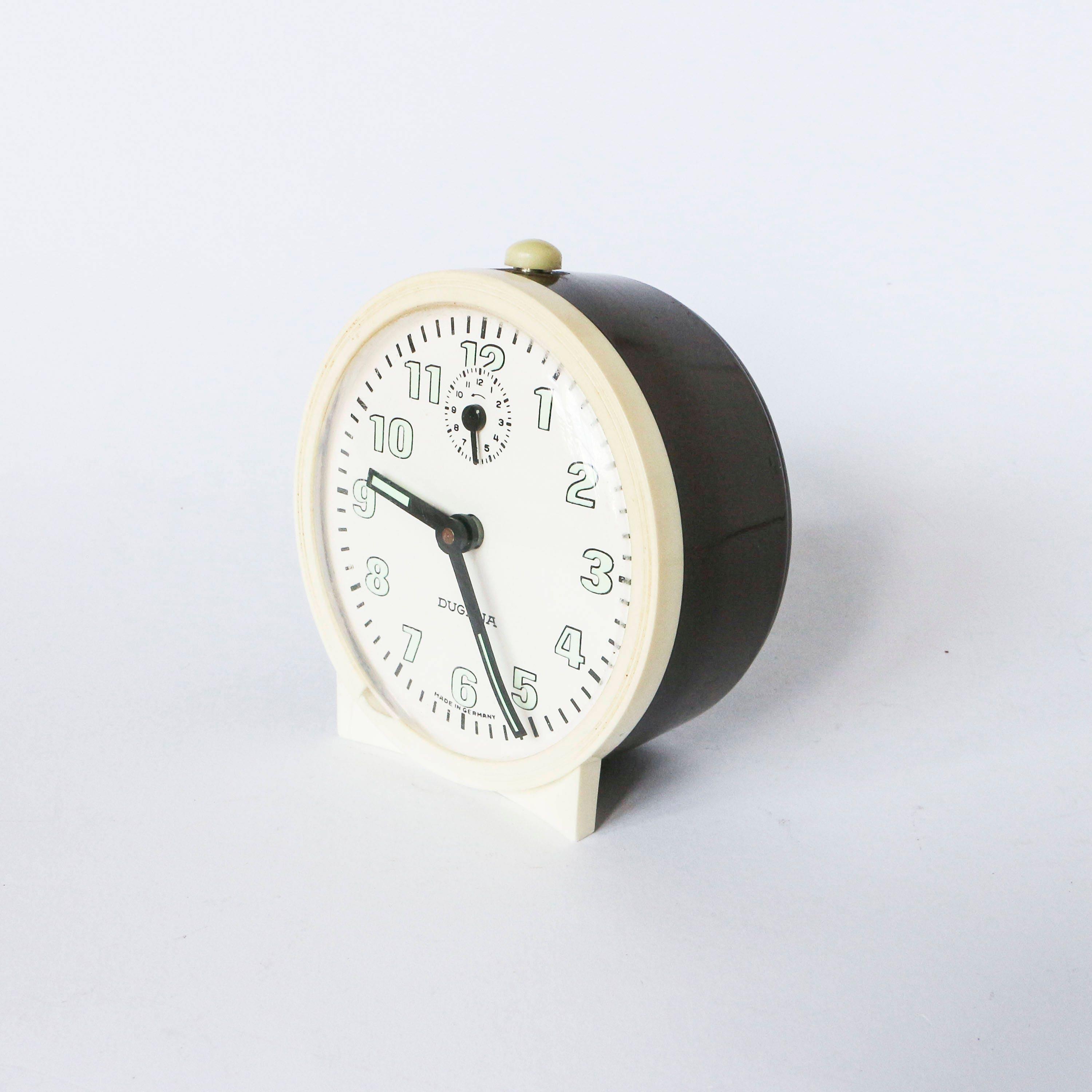 Alarm Clock - Vintage 70s 60s German Design - Brown Beige and White ...
