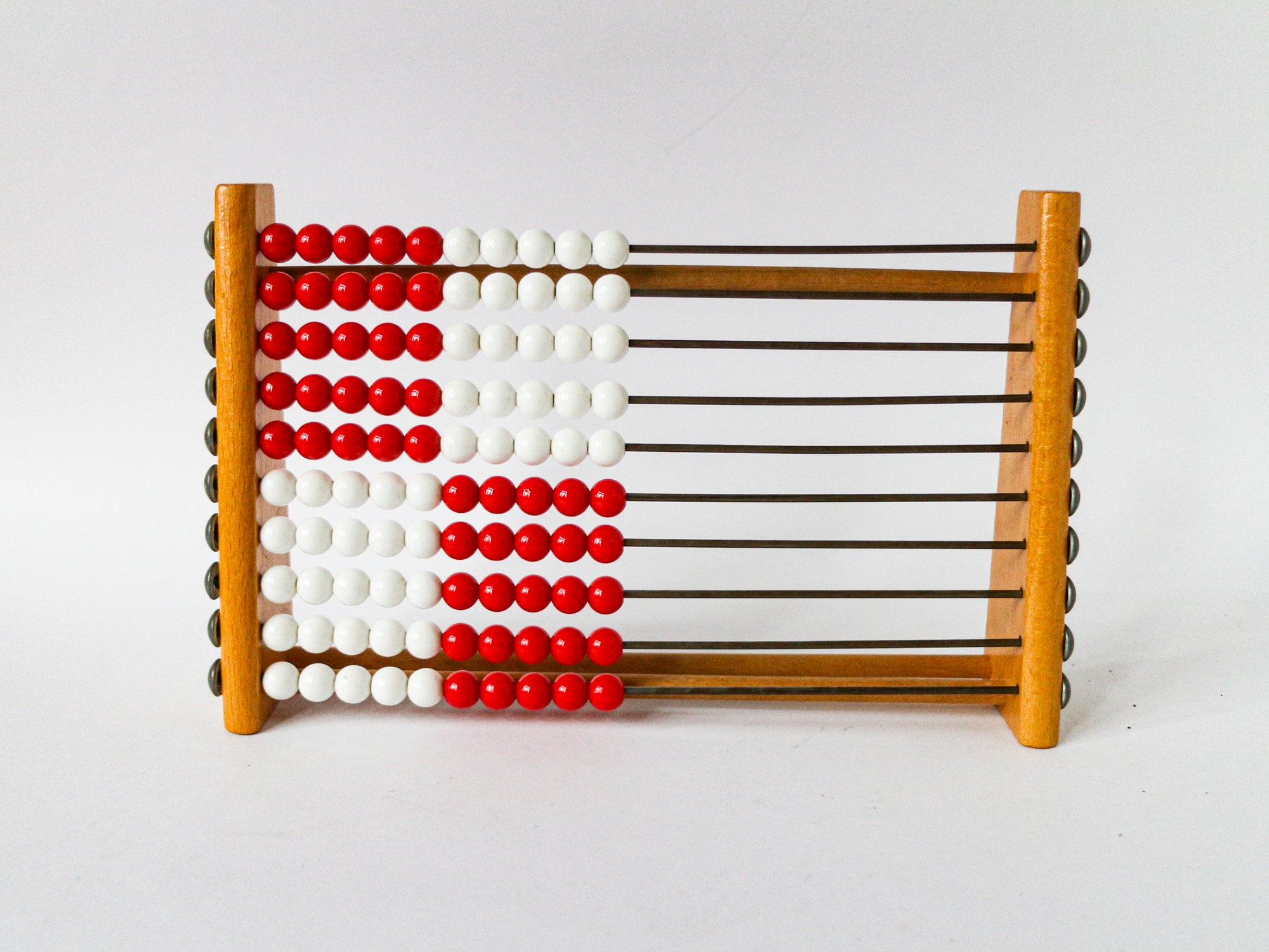 Vintage Abacus Adding Machine - Red and White Beds on Rows for Learning ...