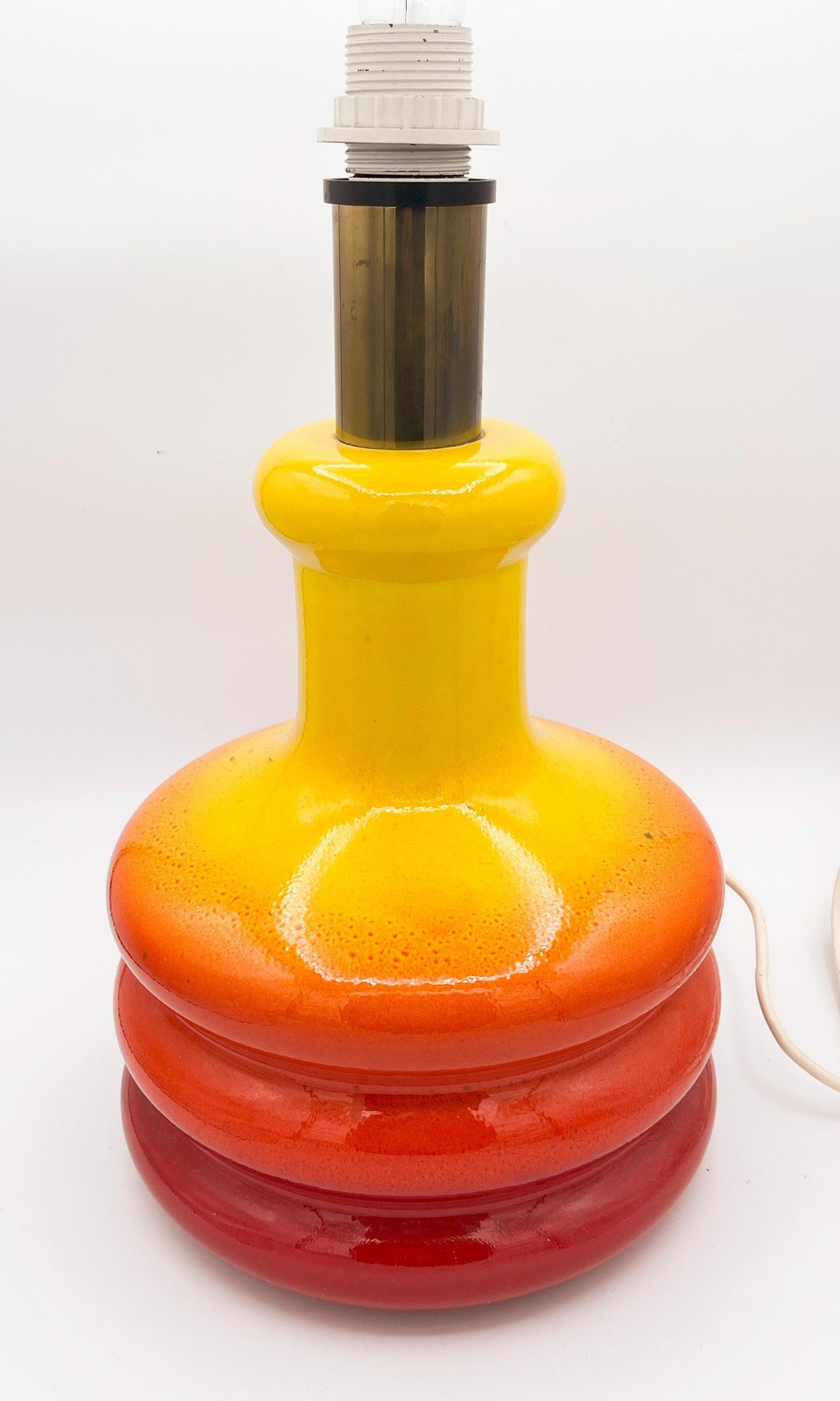Vintage Large Ceramic Lamp Base From the 70s/80s – Striking Red Orange ...