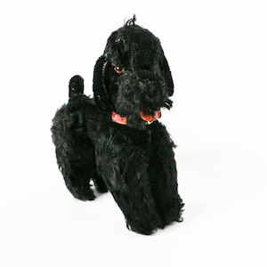 Vintage Steiff figure - Black poodle "Snobby" dog - Cuddly plush ...