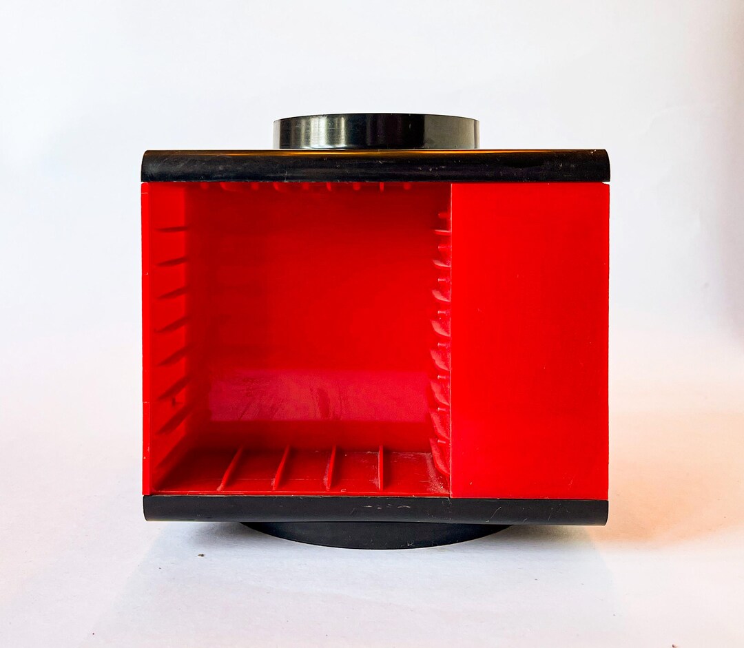 Vintage Cassette Organizer 1980s – Red Retro Plastic, Hi-fi Tapes ...