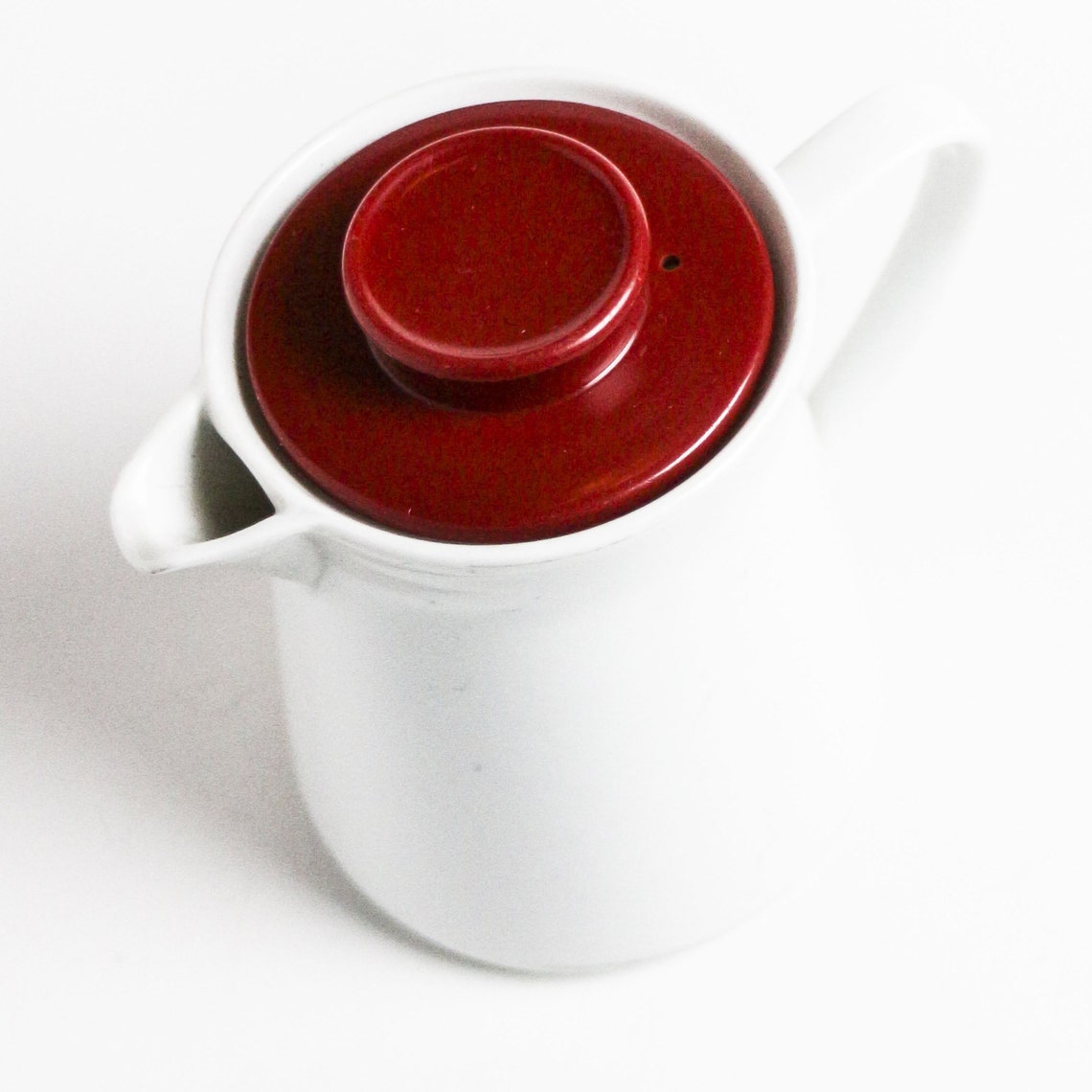 Small White Tea Pot 70s by Melitta With a Red Plastic Lid Vintage 70s ...
