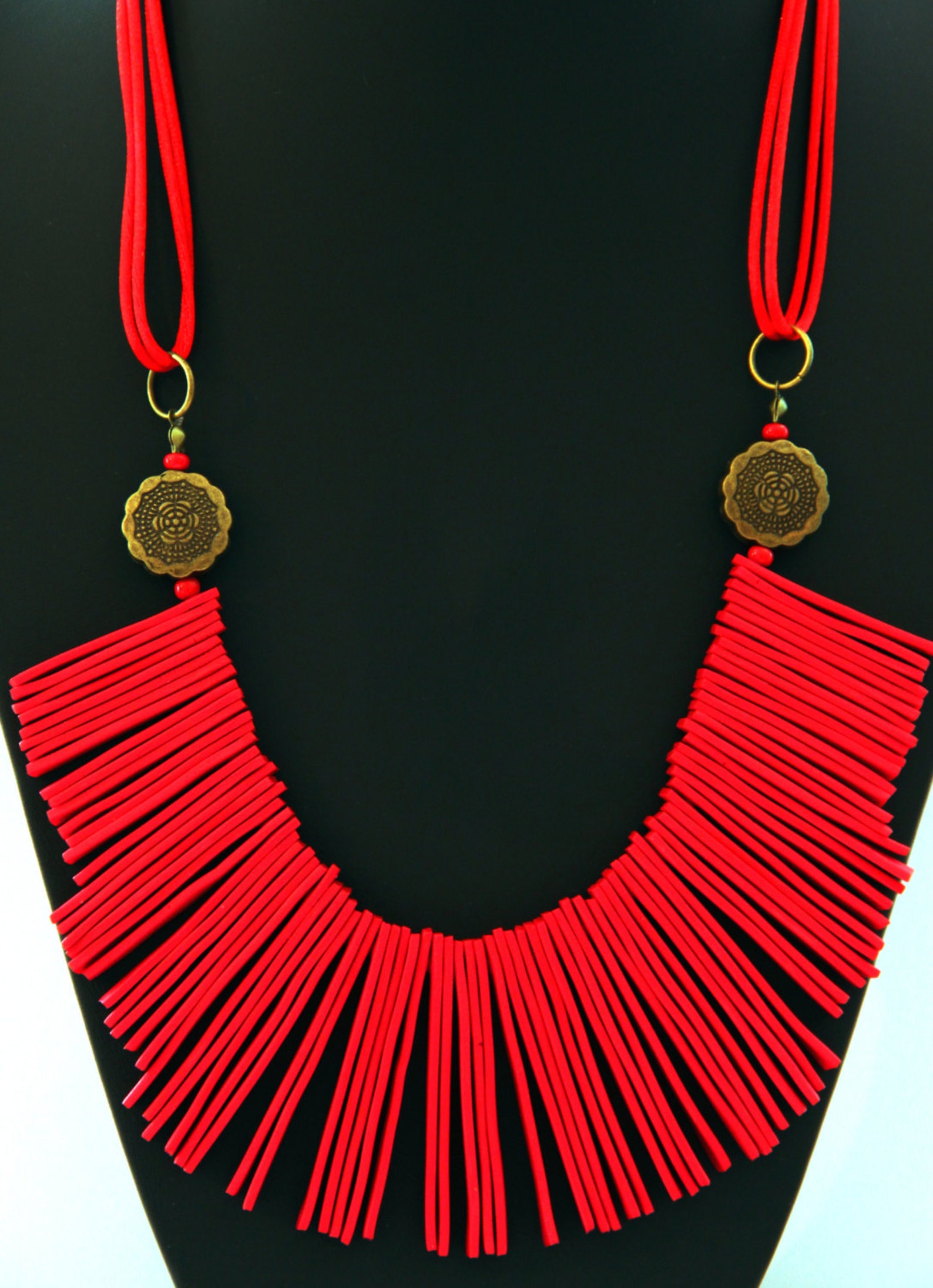 Red Necklaces for Women Modern Geometric Necklace Large - Etsy