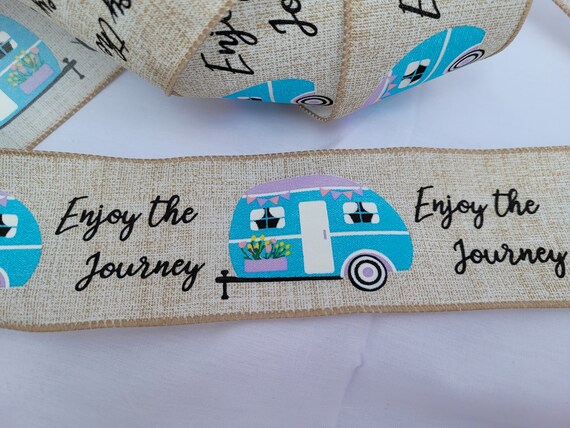 5 Yard Lot Wired Ribbon Burlap Look With Vintage Blue and | Etsy