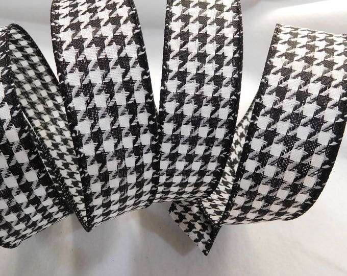 5 Yards Black and White Houndstooth Woven Ribbon 1 1/2 - Etsy