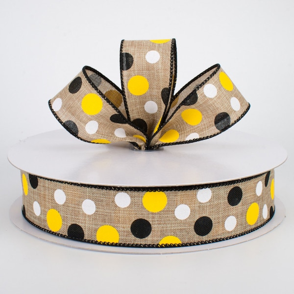 Yellow and Black Wired Ribbon - Etsy