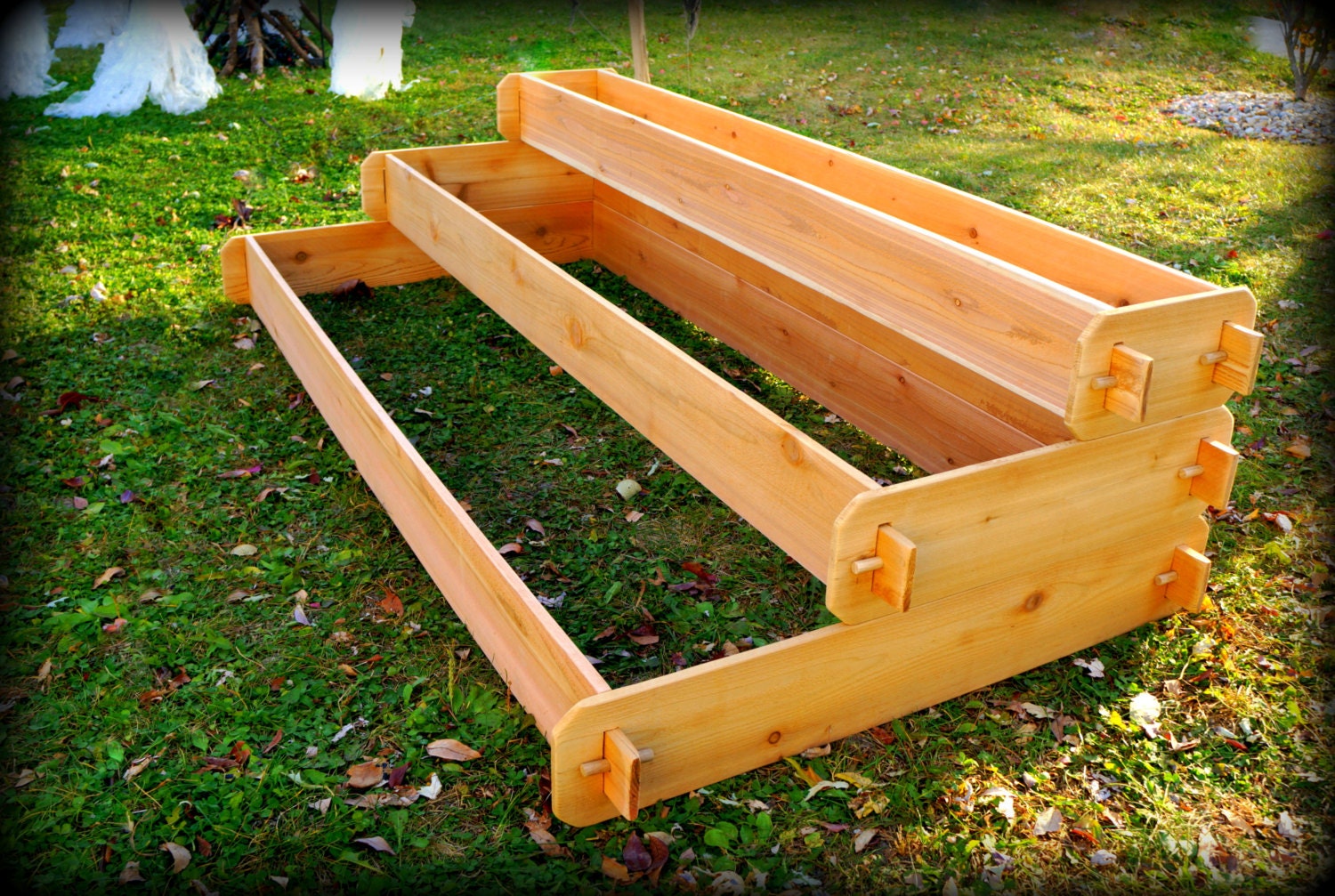 Cedar Raised Garden Bed Kit Large 3 Tier 1x6 2x6 3x6 Large Etsy