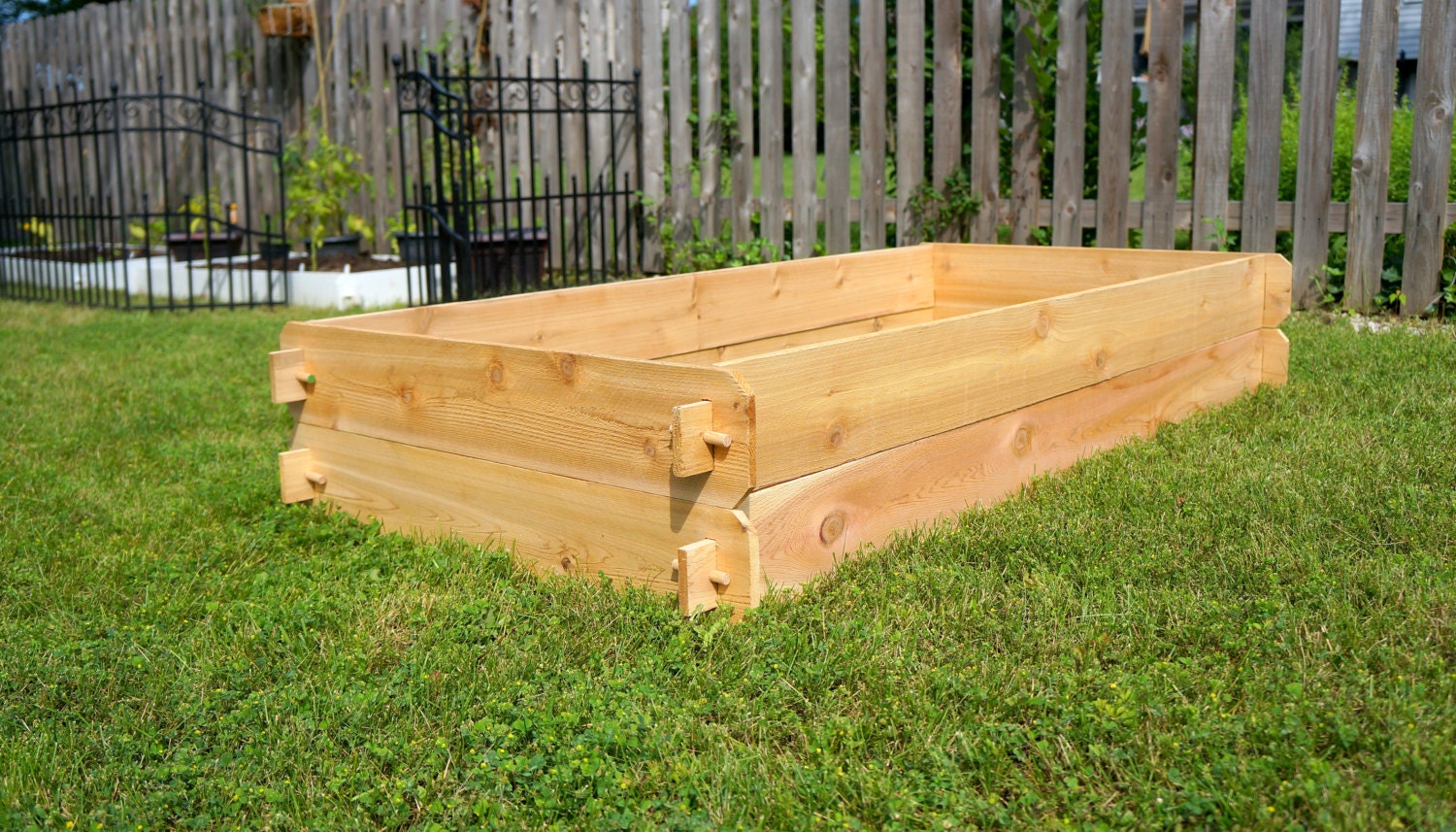 RAISED 3x6 Garden BED KIT Set Cedar Deep Raised Planter Vegetable ...