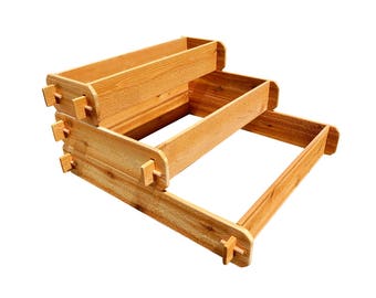Cedar Raised Garden Bed Kit 3 Tier 1x3 2x3 3x3 Raised Planter Garden ...