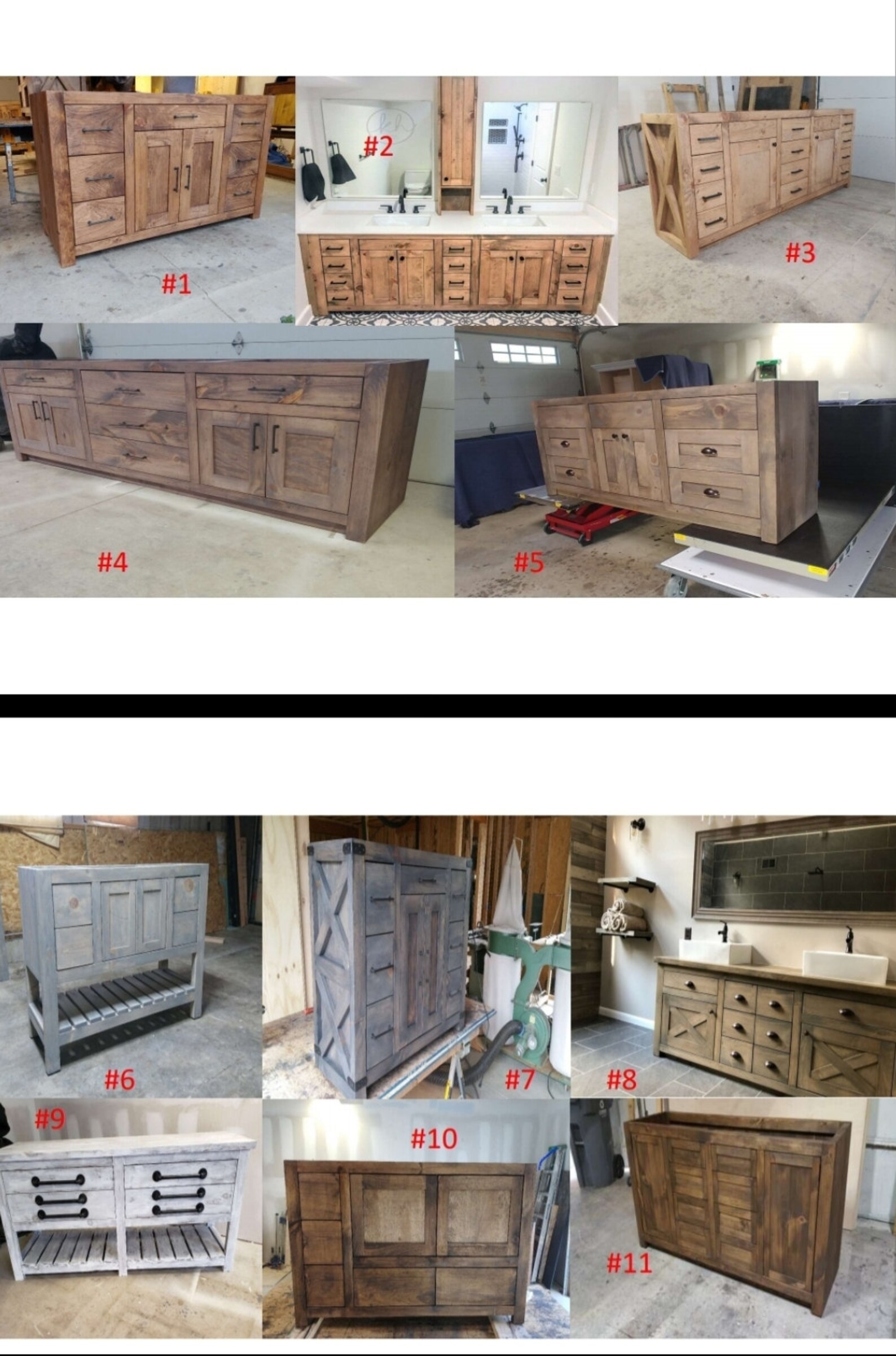 Custom Double Sink Bathroom Vanity Notched Drawers - Etsy