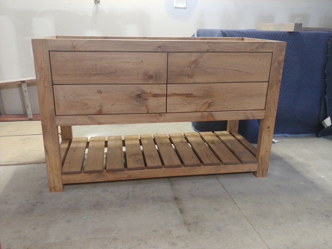 Custom Double Sink Bathroom Vanity Notched Drawers for Double Sink ...