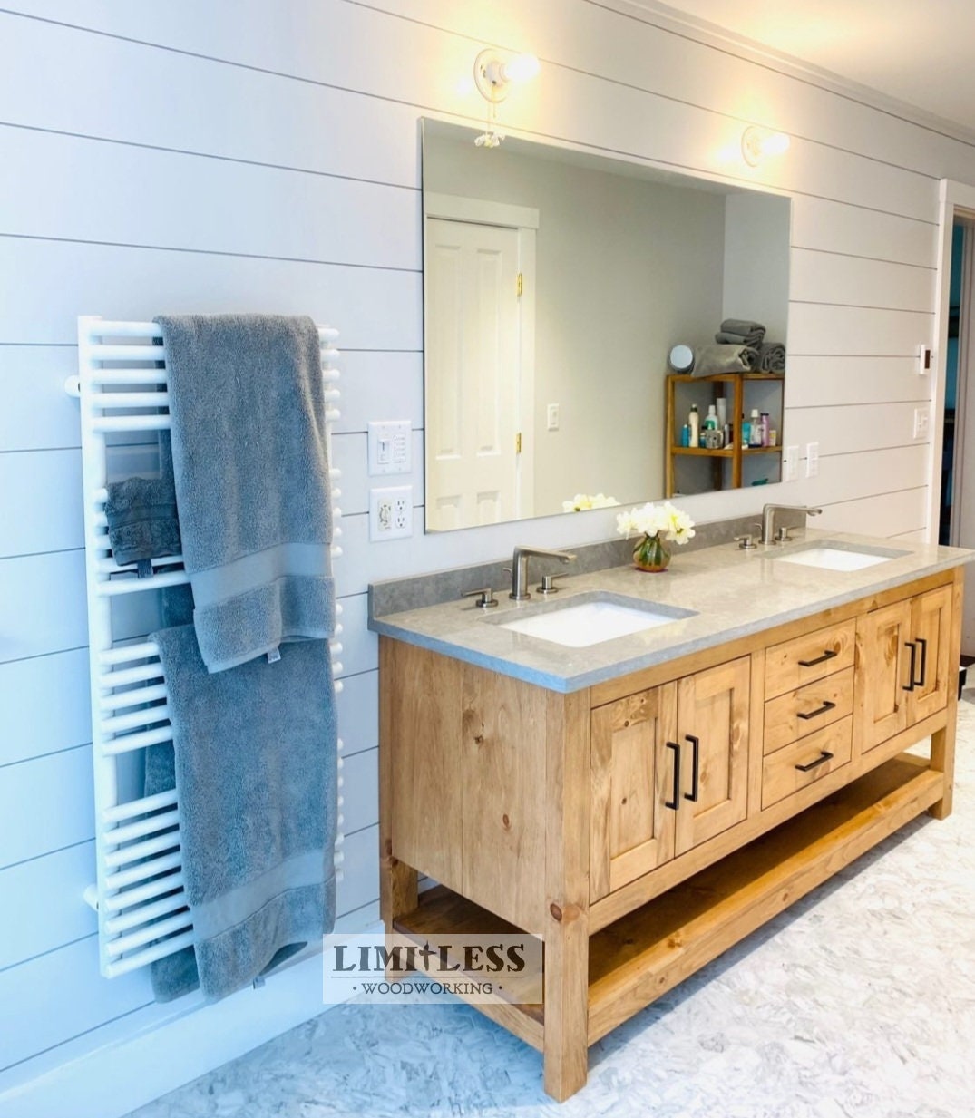 Custom Double Sink Bathroom Vanity Handmade Lifetime - Etsy Canada