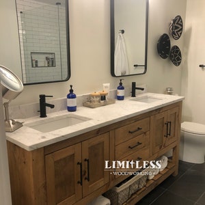 Custom Double Sink Bathroom Vanity Handmade Fully Water - Etsy