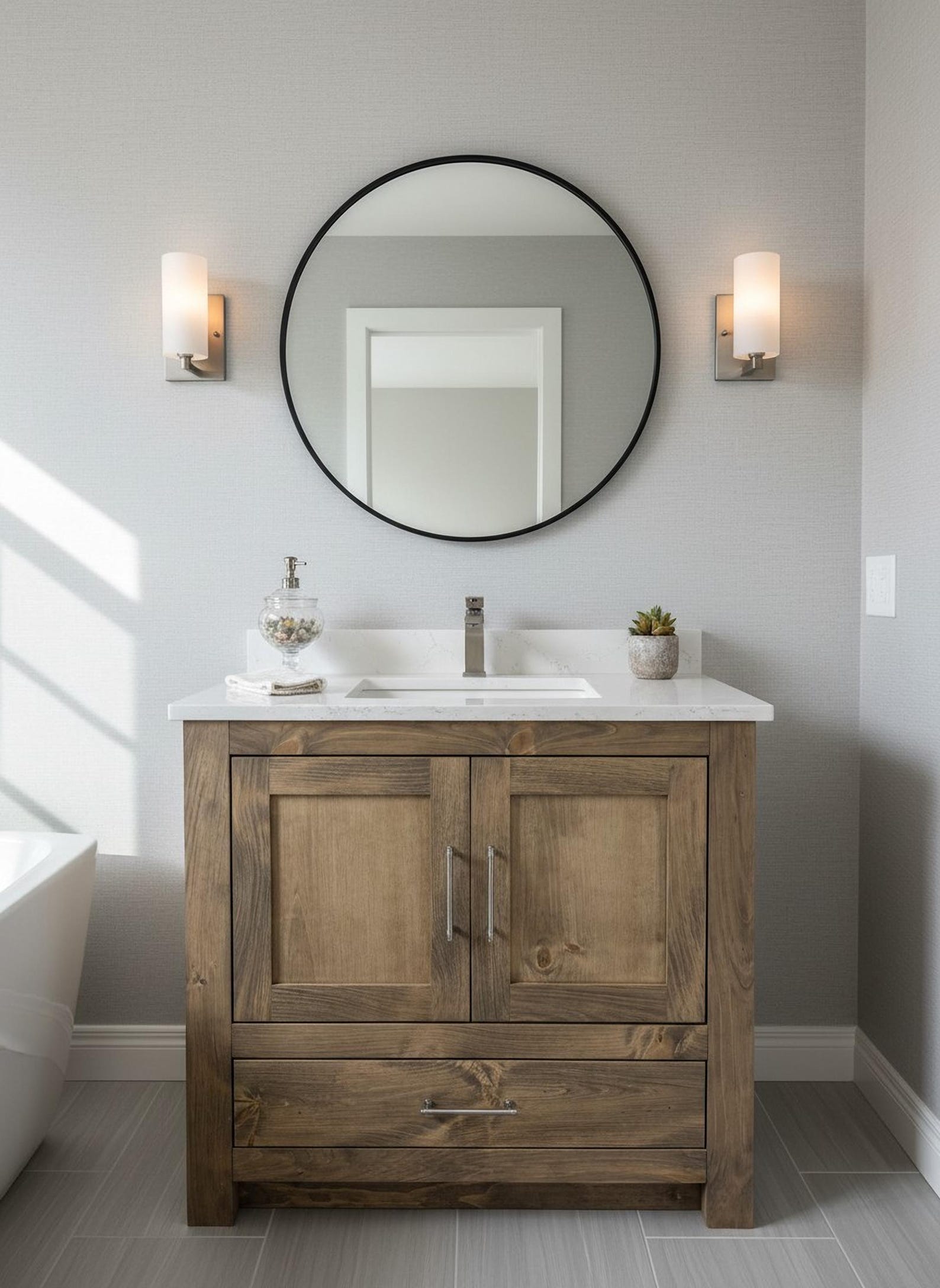 Stonebridge Single Sink Bathroom Vanity | Solid Wood Vanity, Handmade ...