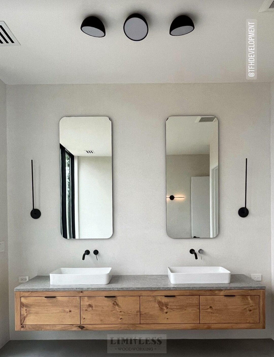 Custom Floating Double Sink Vanity - Handmade, Lifetime Warranty ...