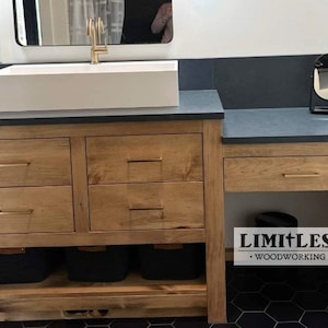 Custom Single Sink Vanity With Make up Area - Handmade, Lifetime ...