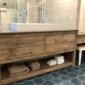Custom Single Sink Vanity With Make up Area - Handmade, Lifetime ...