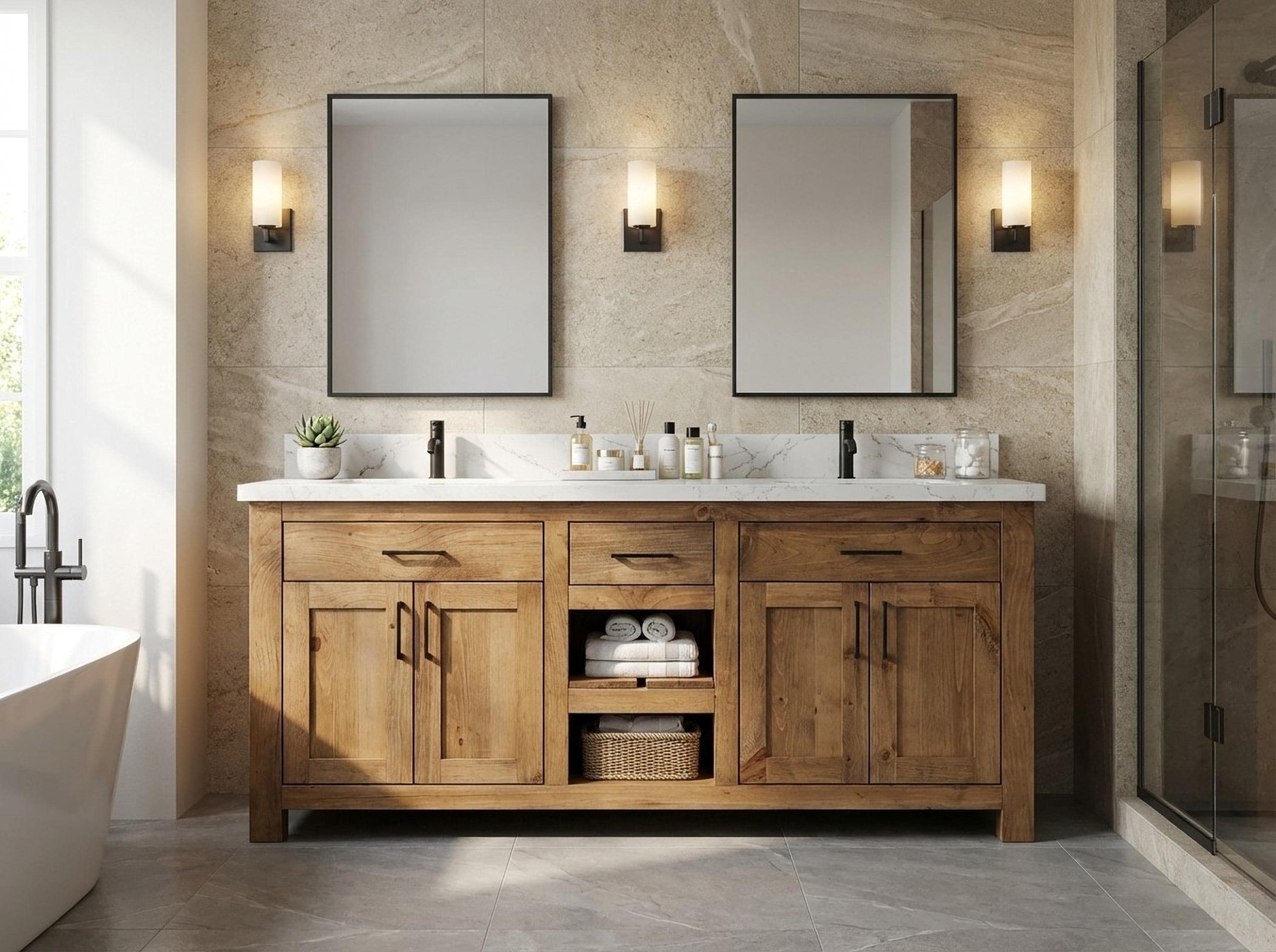 Forgewood - Double Sink Vanity - Handmade, Lifetime Warranty, Premium ...
