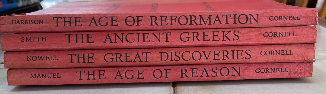 Vintage History Books Red Covers Staging Decorative Ancient Greeks Age ...