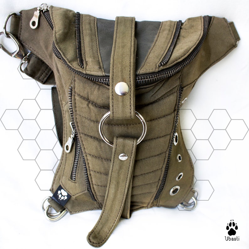 Steampunk Festival Vegan Faux Leather Leg Harness Utility Bag Pocket ...