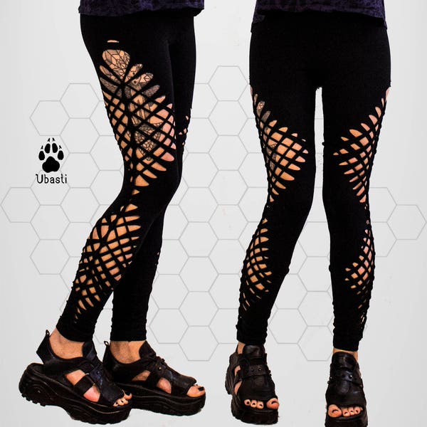 Slashed Leggings - Etsy