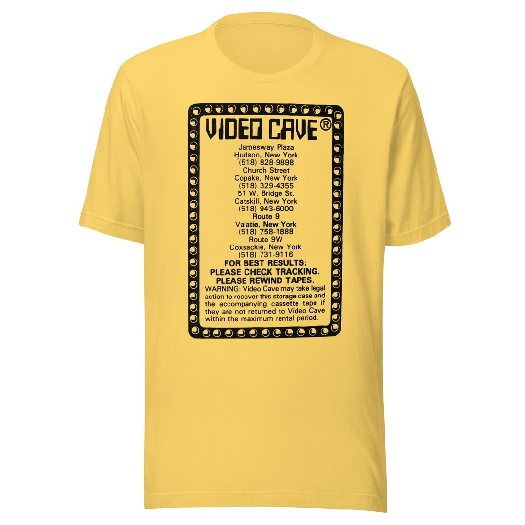 Vintage Video Store Logo T-shirt (video Cave Yellow) – Retro 80s 90s ...