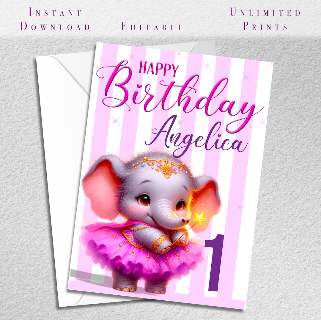 Birthday Card Editable-printable Cards Instant Download - Etsy