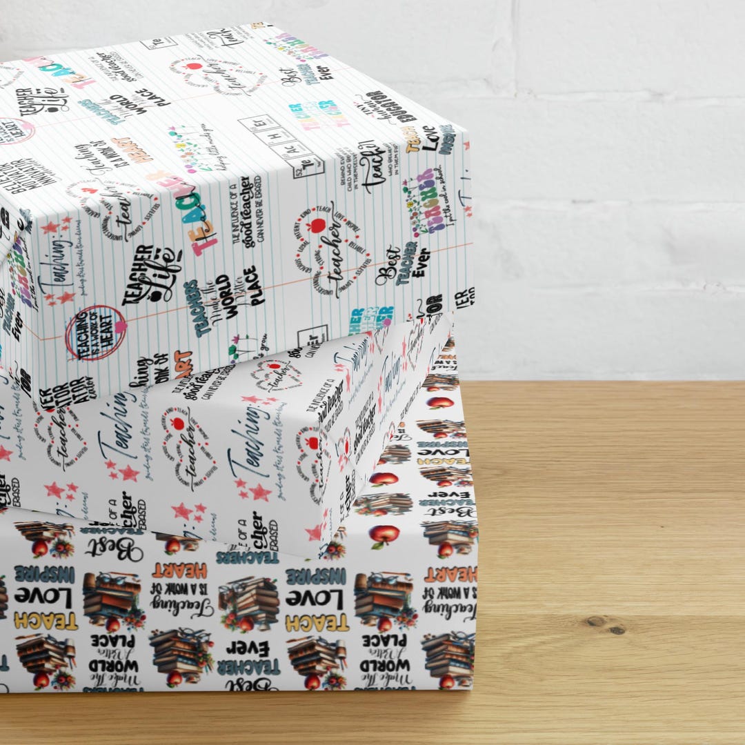 Teacher Appreciation Gift Wrapping Paper Sheets - Etsy