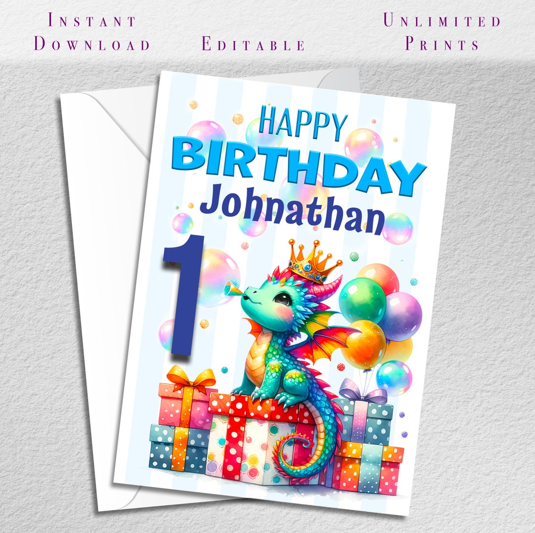 Birthday Card Editable-printable Cards Instant Download - Etsy