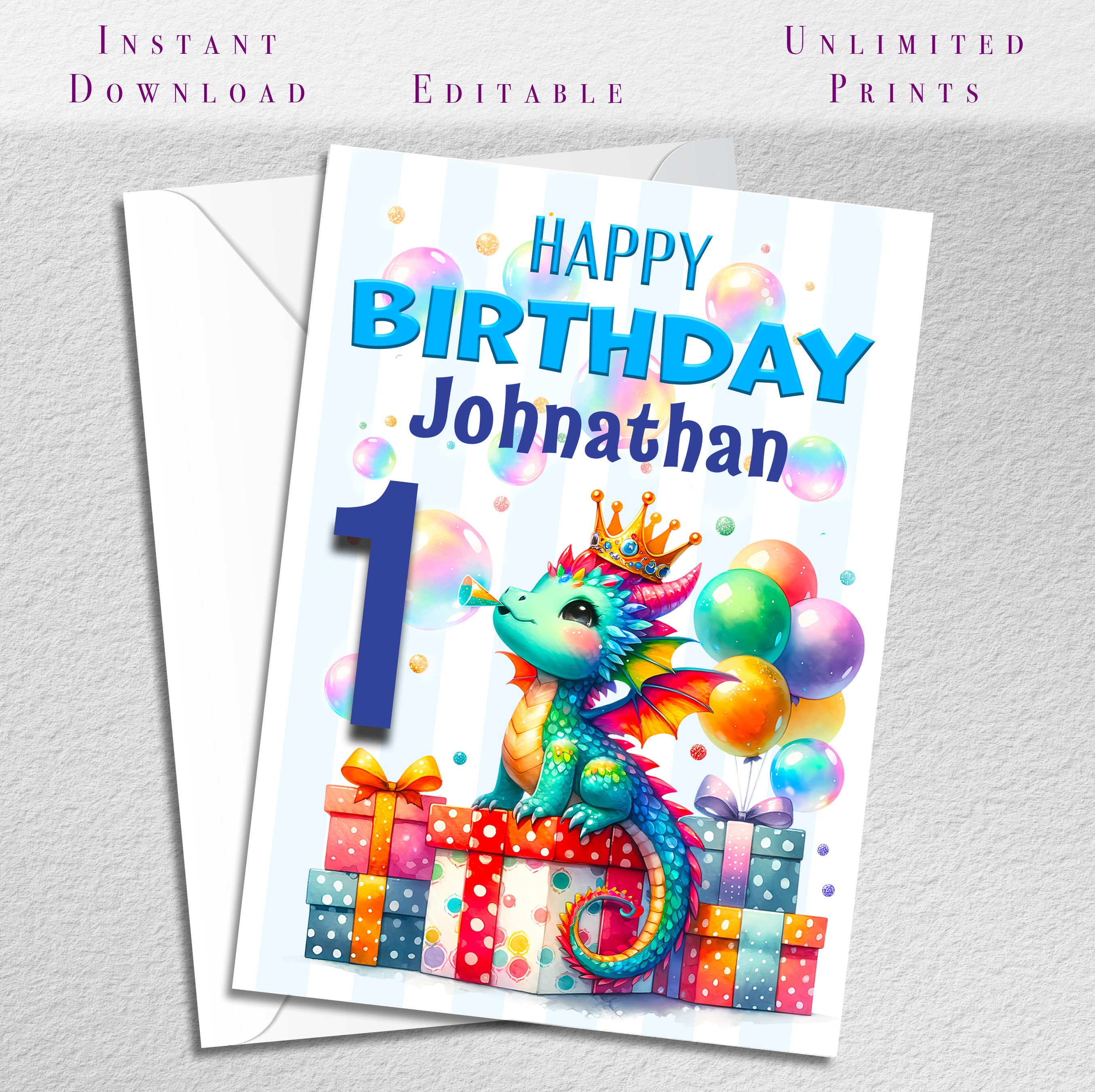 Birthday Card Editable-printable Cards Instant Download - Etsy
