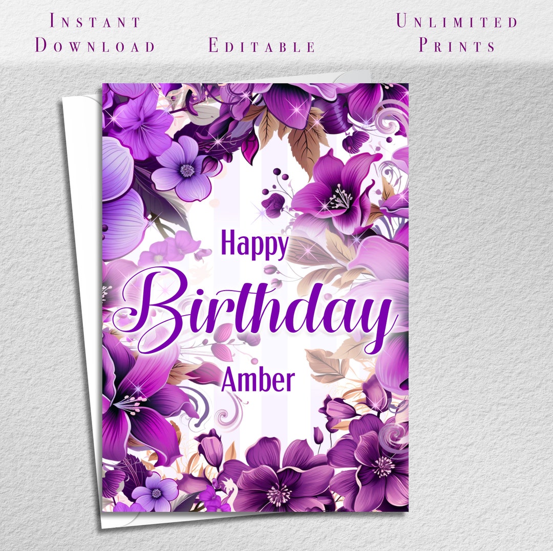 Birthday Card Editable-printable Cards Instant Download - Etsy