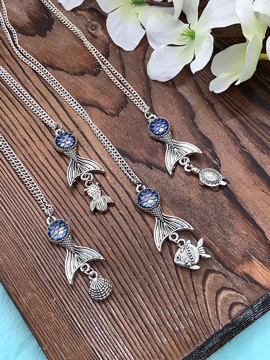 Mermaid Tail Pendant Necklace - Etsy