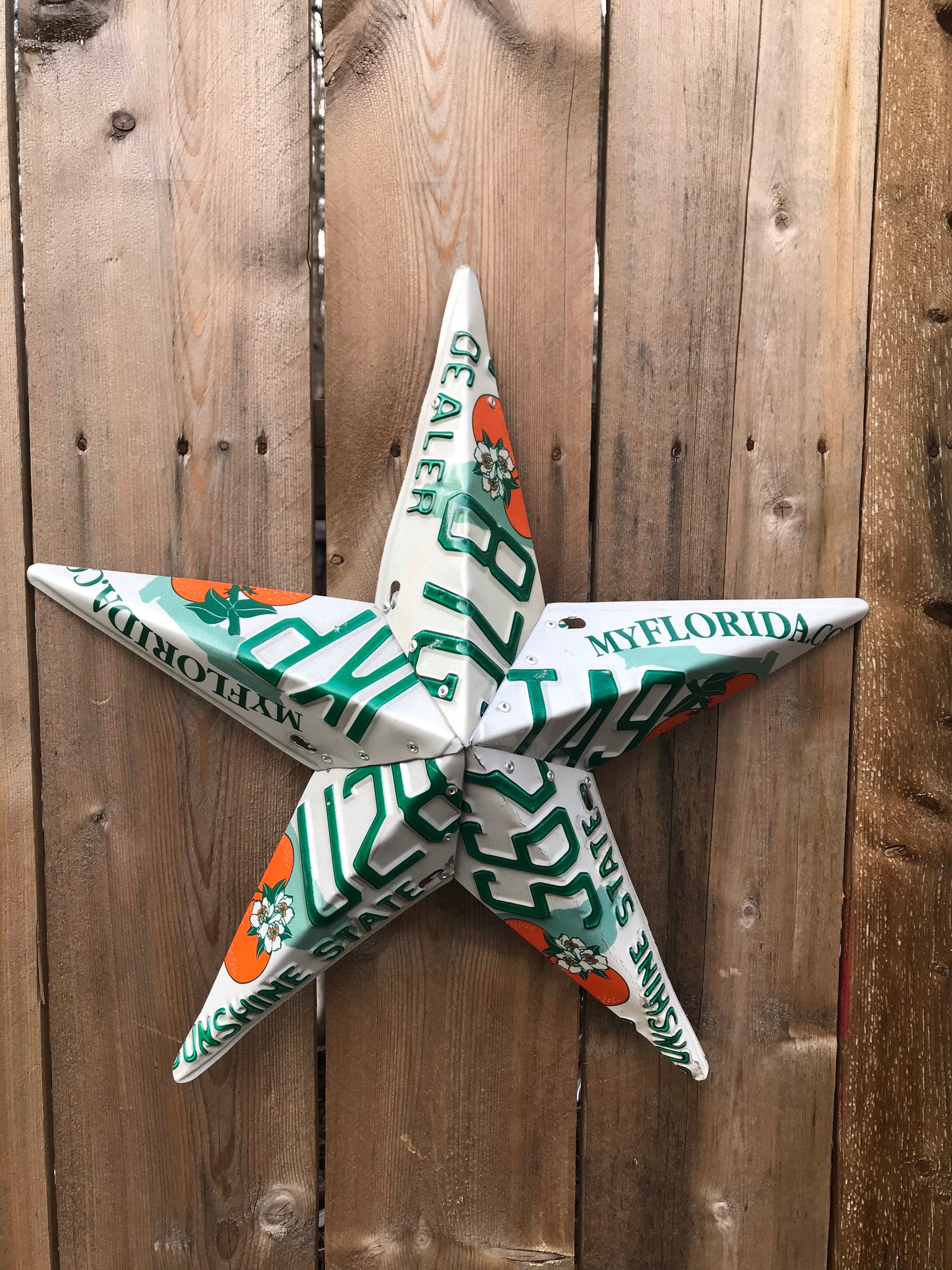 Dealer License Plate Star, Florida Star, Metal Star, Metal Artwork ...